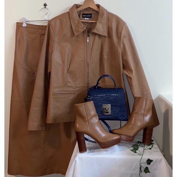 metrostyle | Skirts | Plus Metrostyle Leather 2piece Skirt Set 2t ...